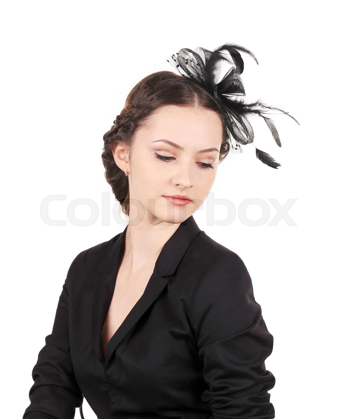 Beautiful girl with ribbon. | Stock image | Colourbox