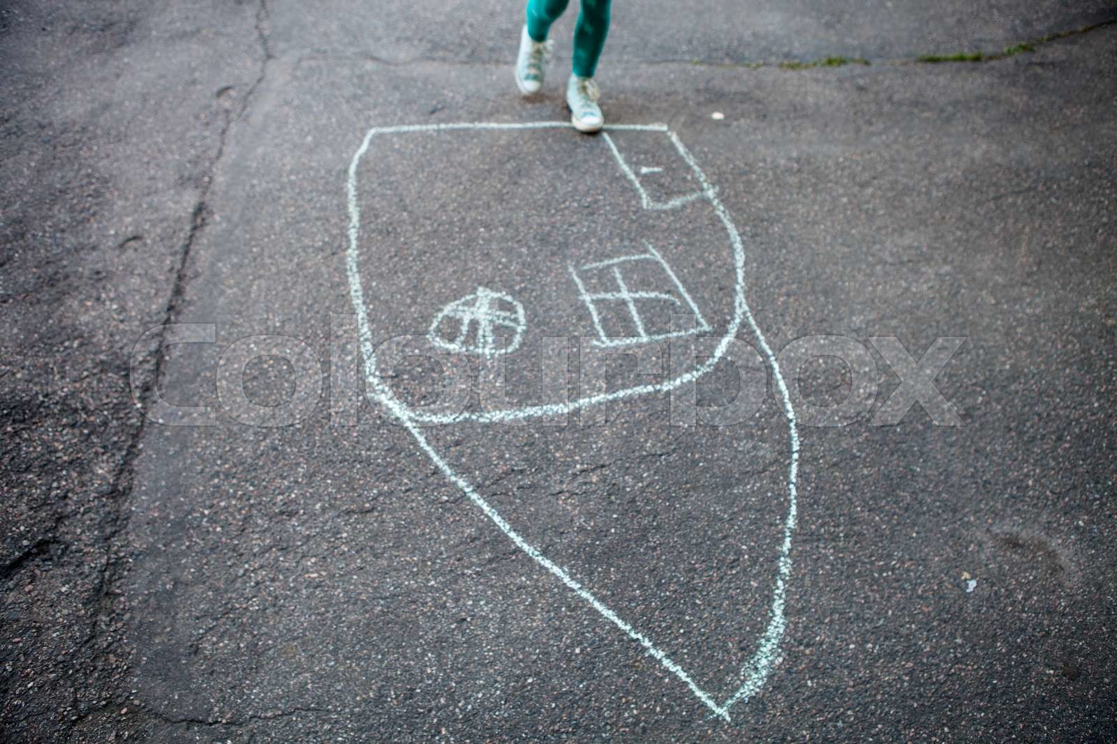 Street chalk drawing | Stock image | Colourbox