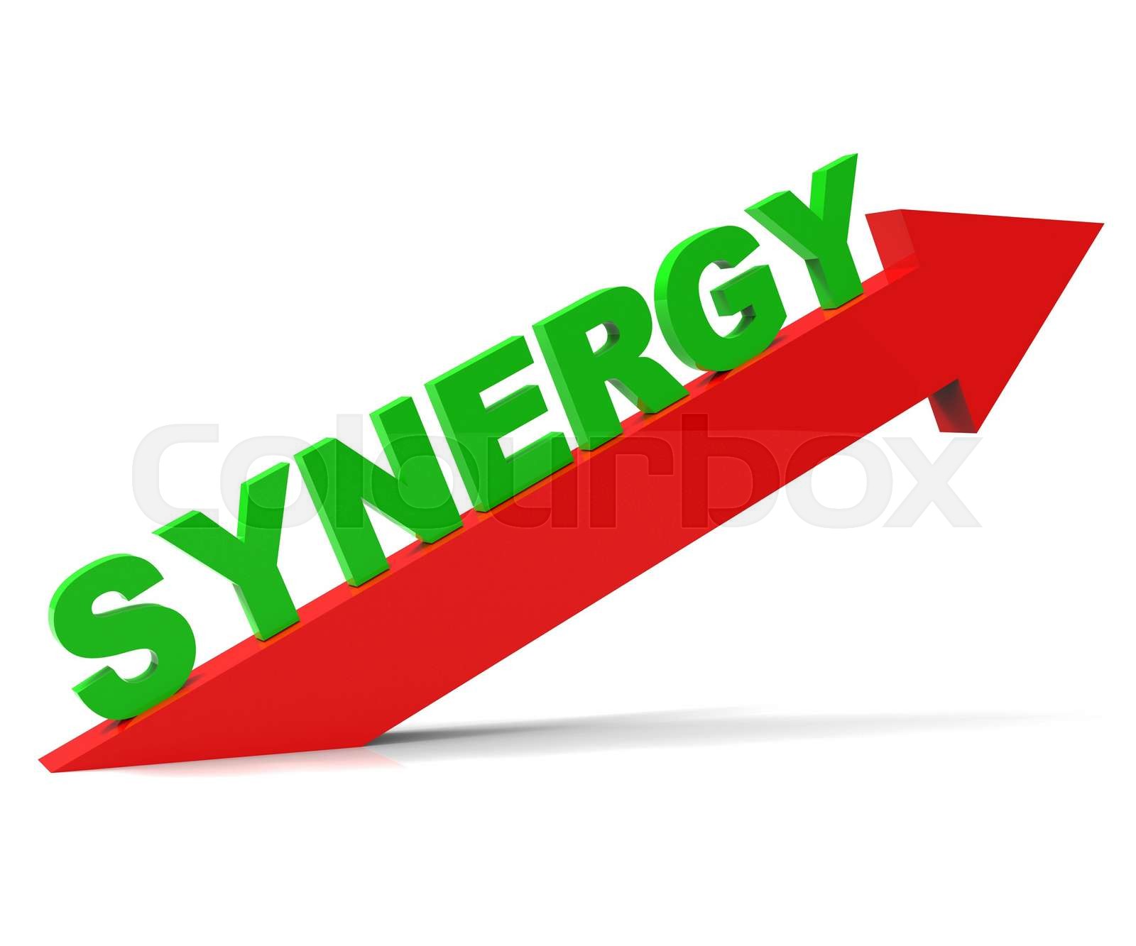 Increase Synergy Indicates Working Together And Collaborate | Stock ...