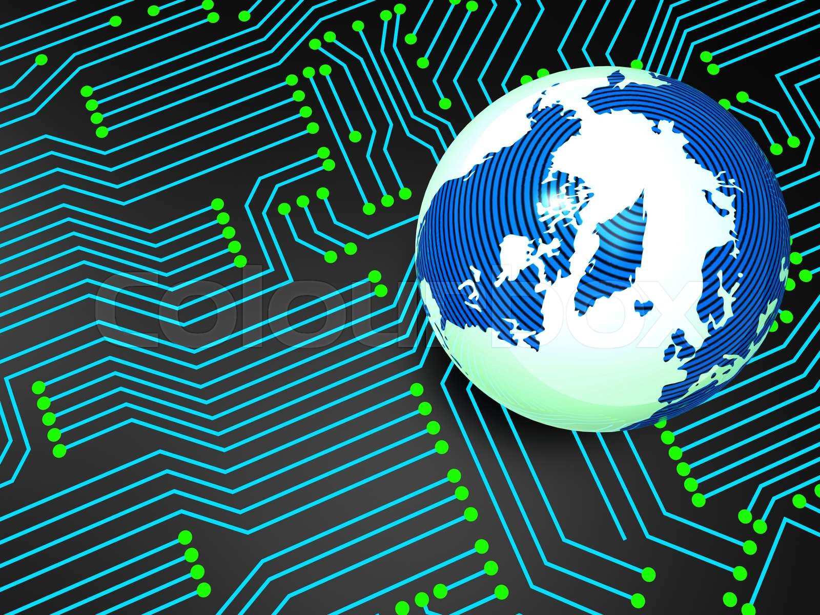 Circuit Board Shows Globally Worldwide And Electronics | Stock image ...