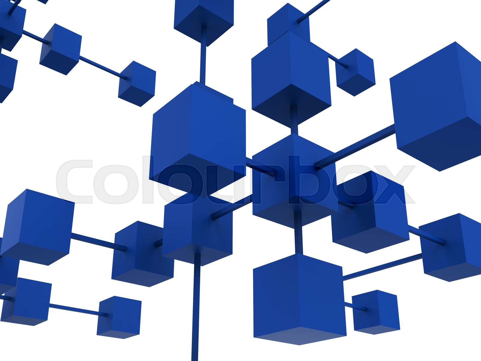 Interconnected Network Shows Working Together And Communicate | Stock ...