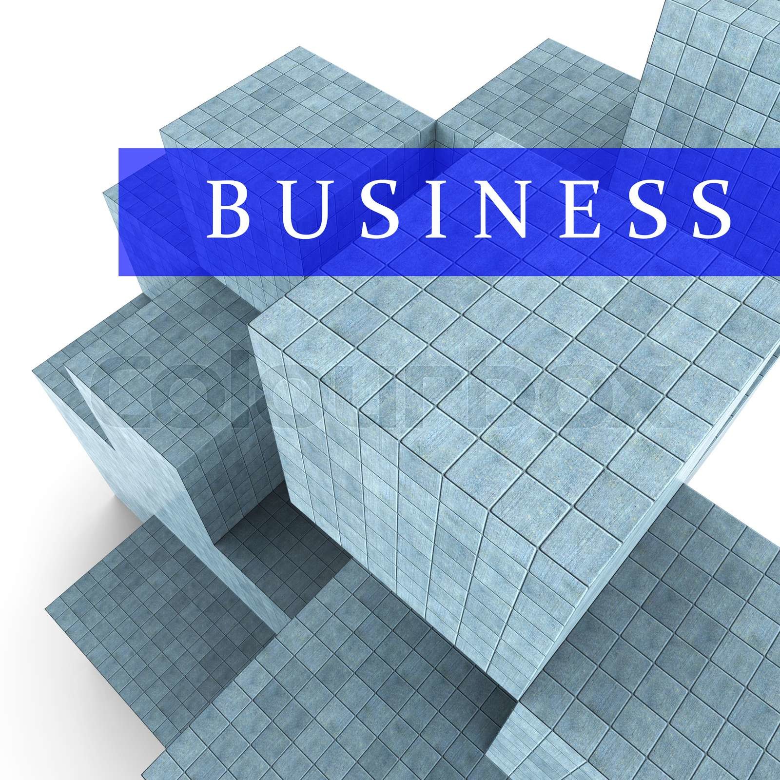 Business Blocks Design Represents Building Activity And Commercial ...