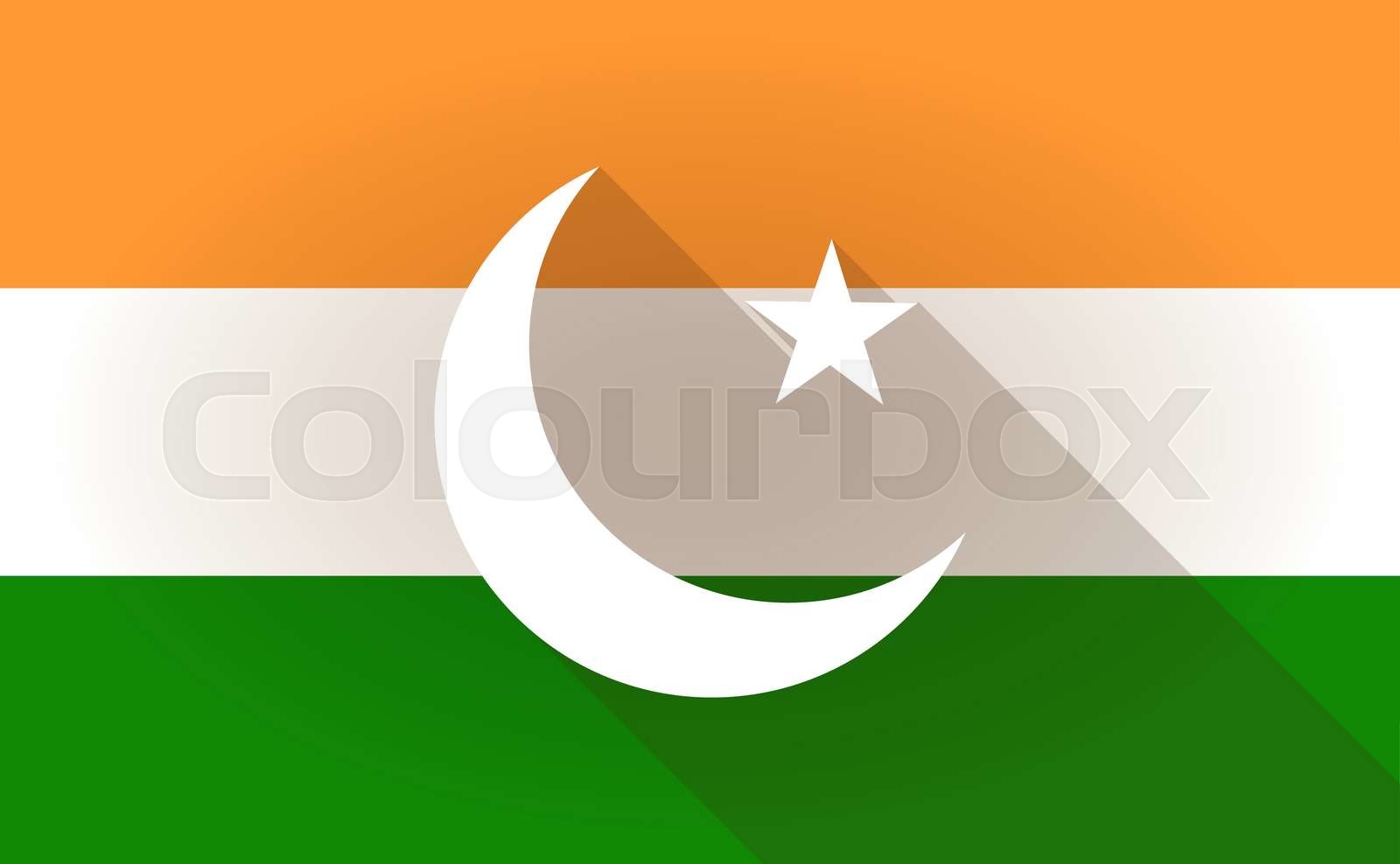 India flag icon with an islam sign | Stock vector | Colourbox