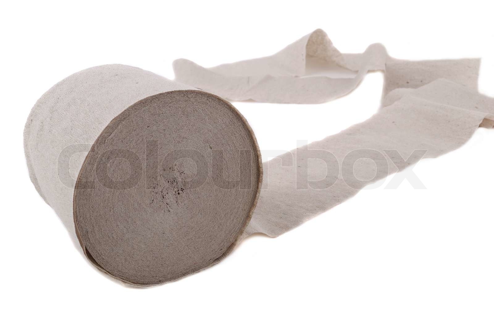 Toilet paper curtailed into a hank with the unwound end. | Stock image ...