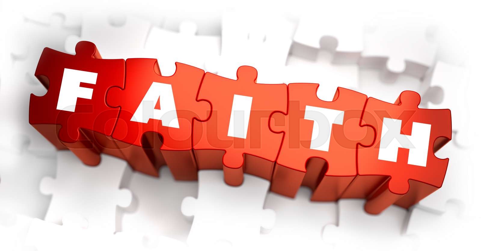 Faith - Text on Red Puzzles with White Background. | Stock image ...