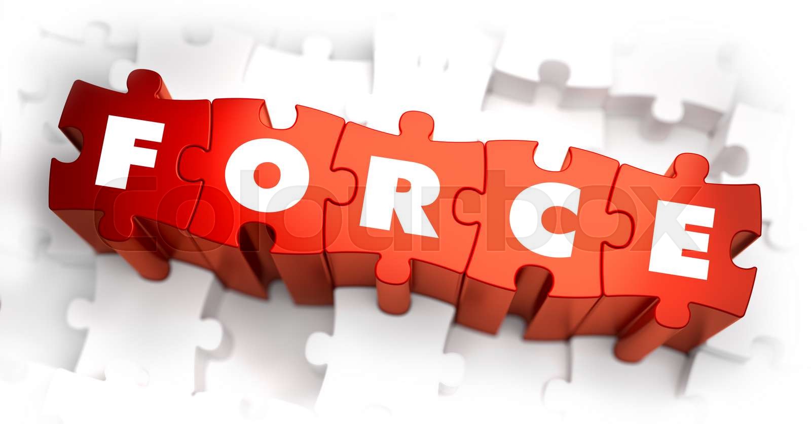 Force Text On Red Puzzles With White Background Stock Image force-text-on-red-puzzles-with-white-background-stock-image