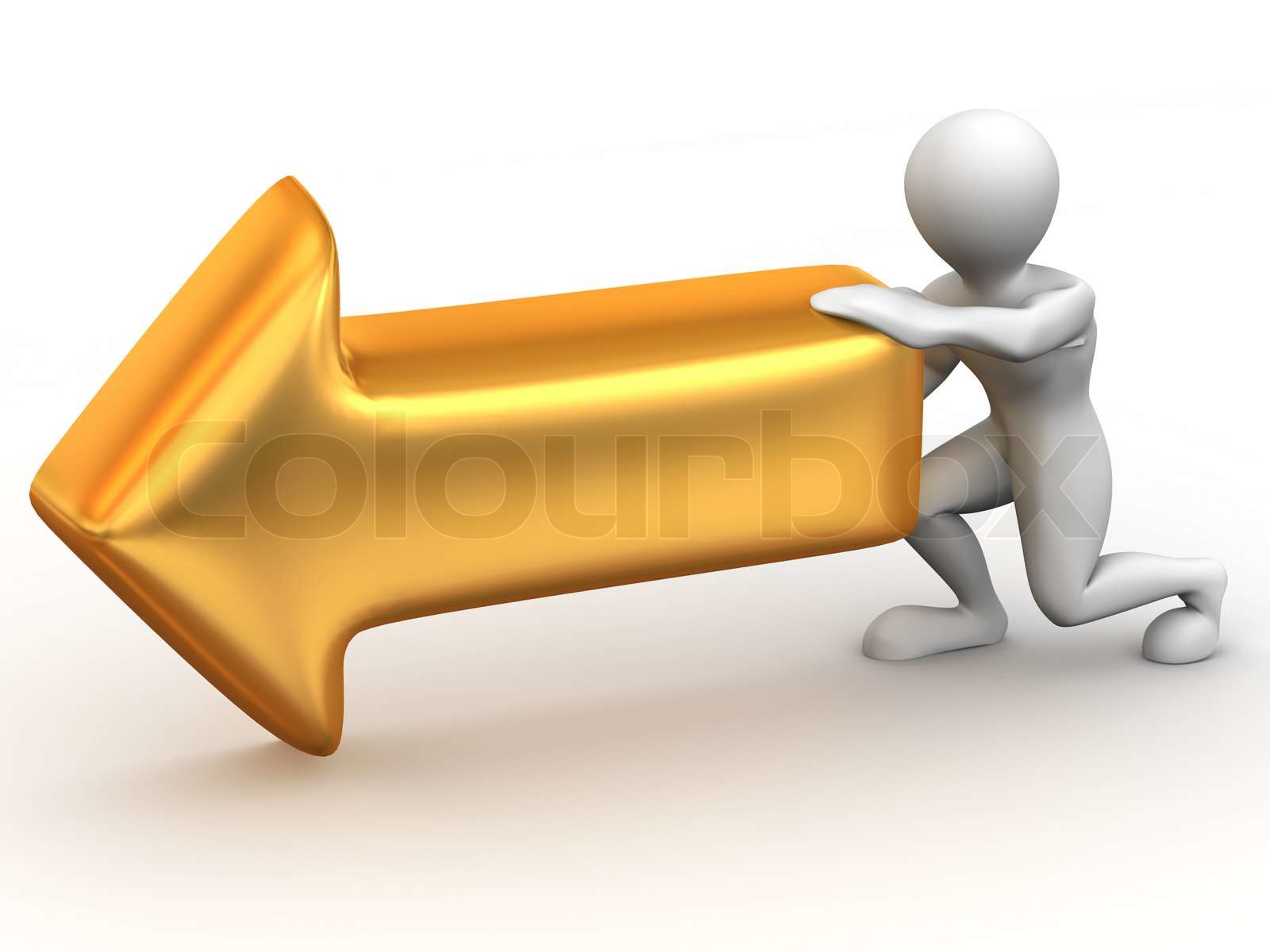 Man with arrow. 3d | Stock image | Colourbox