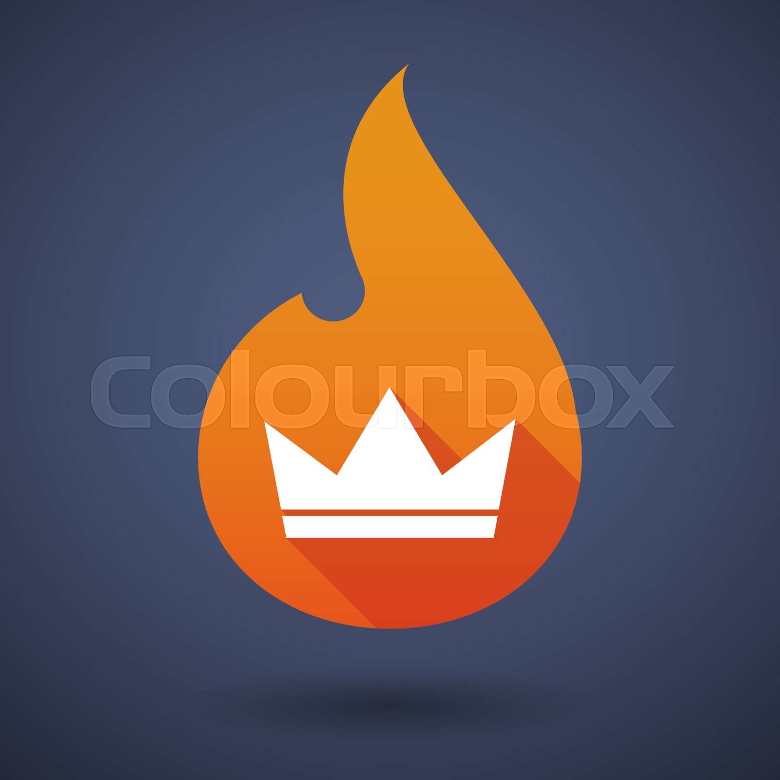 Flame icon with a crown | Stock vector | Colourbox