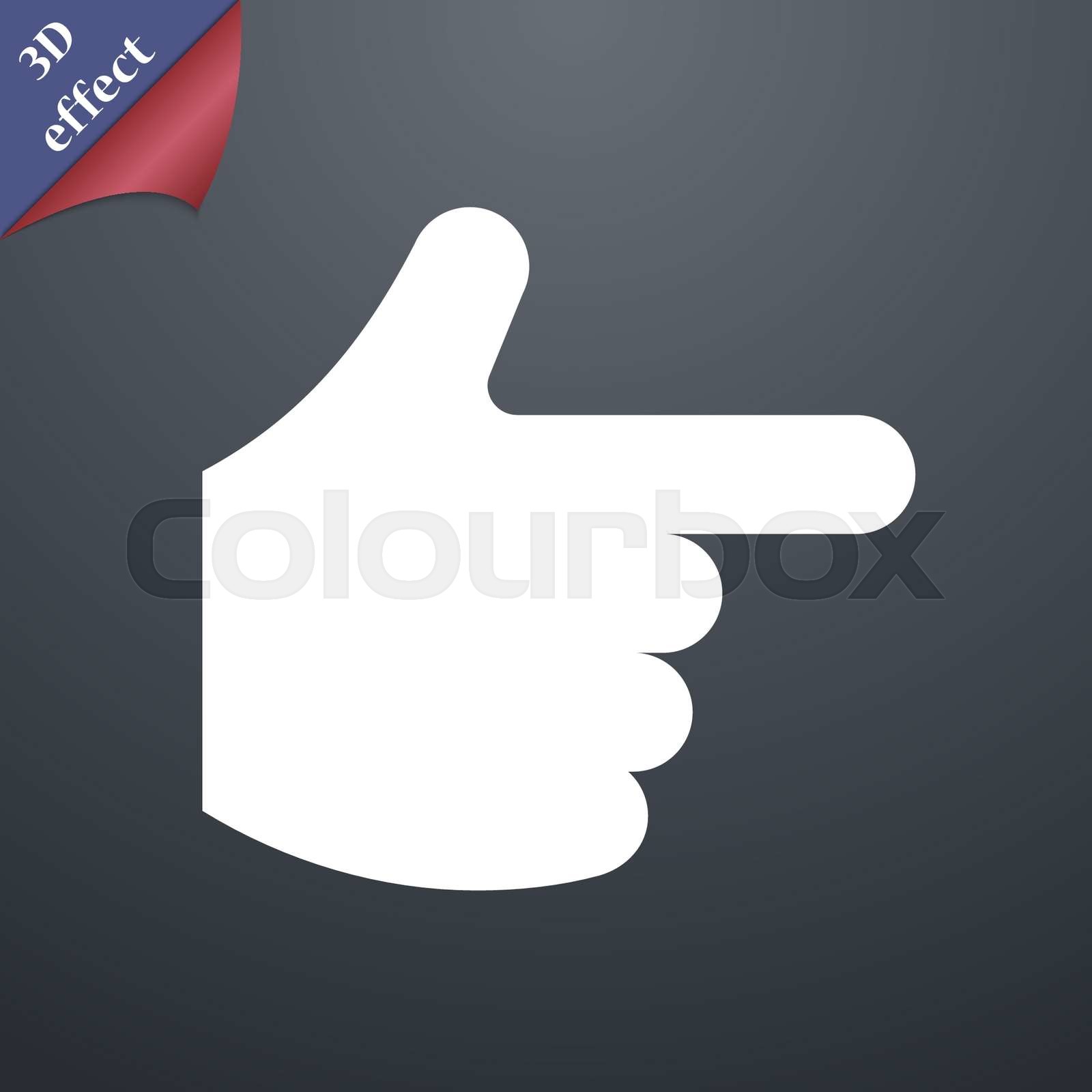 pointing hand icon symbol. 3D style. Trendy, modern design with space ...