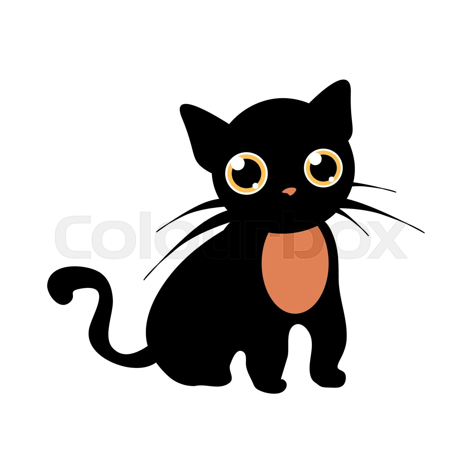Illustration of cute black cat | Stock vector | Colourbox