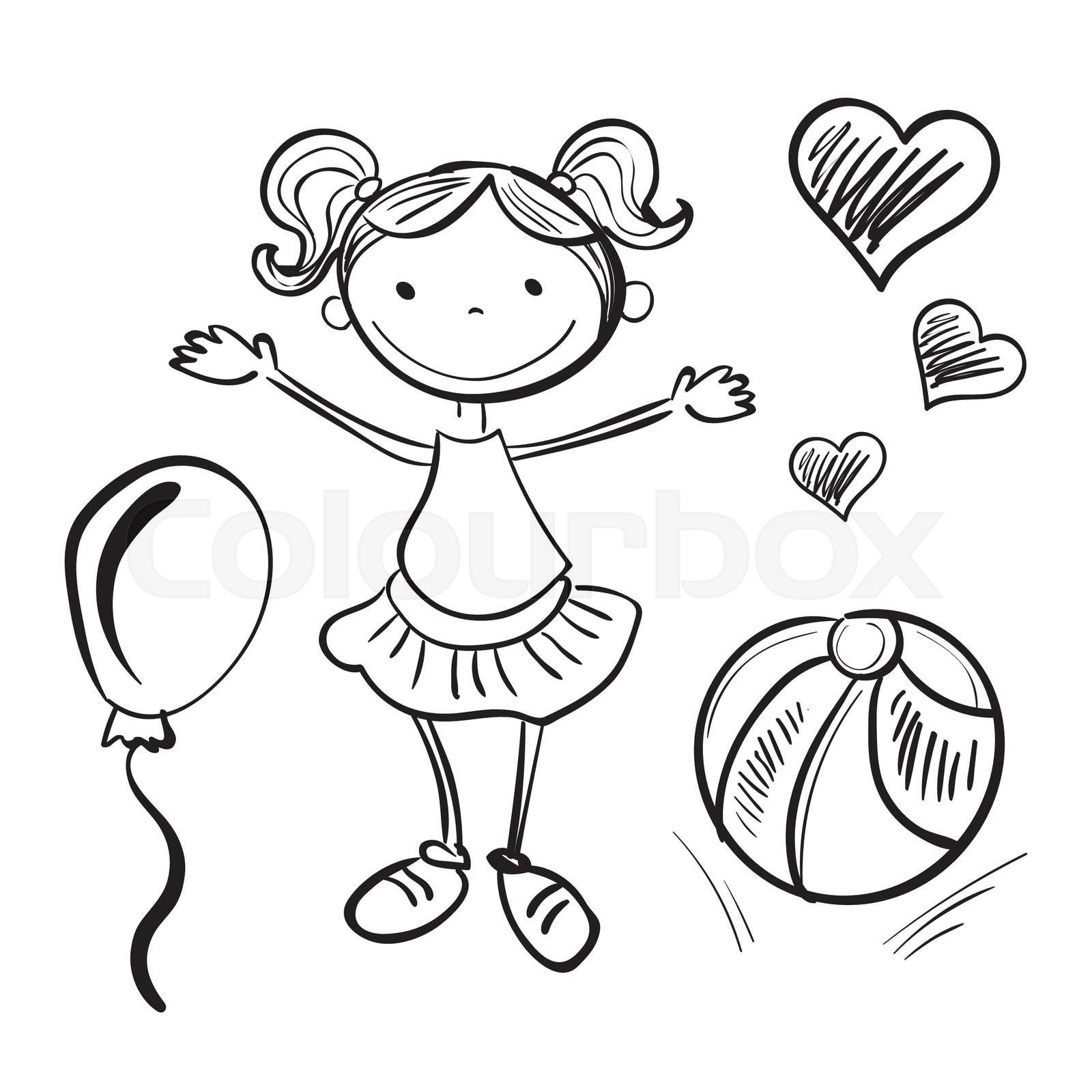 kinder, gezeichnet, fun | Stock-Vektor | Colourbox