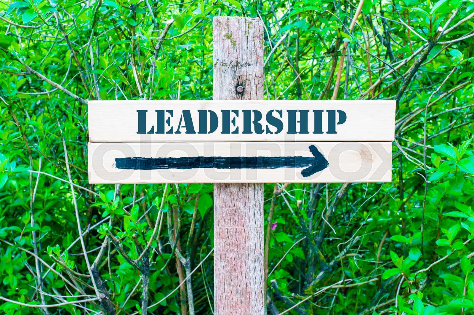 LEADERSHIP Directional sign | Stock image | Colourbox