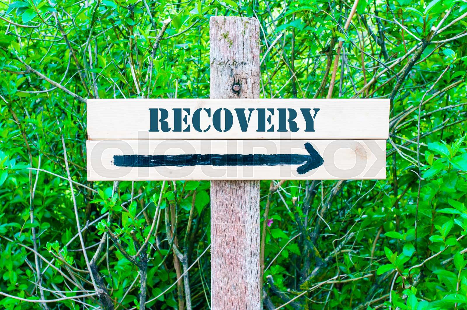 RECOVERY Directional sign | Stock image | Colourbox