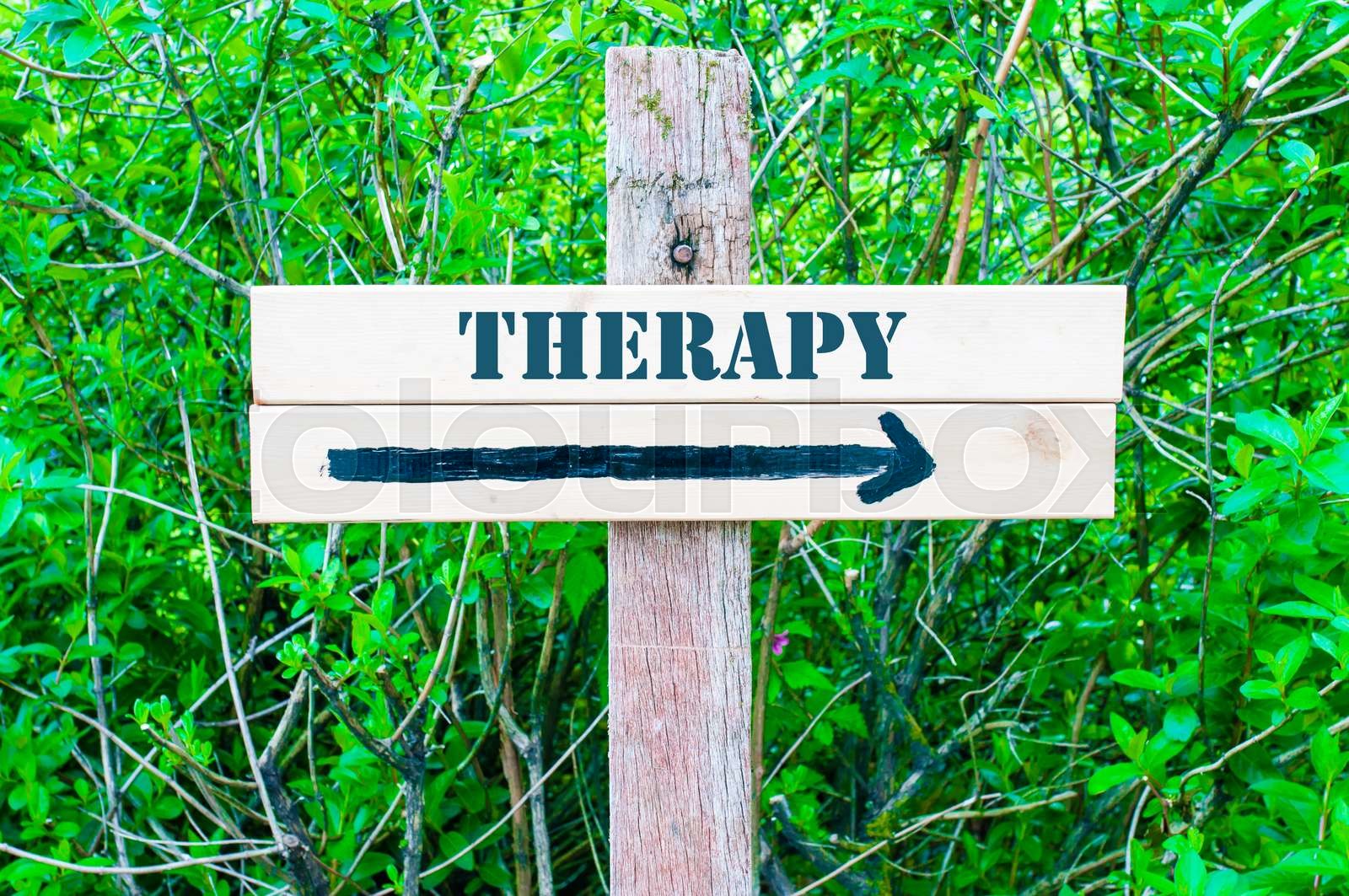 THERAPY Directional sign | Stock image | Colourbox