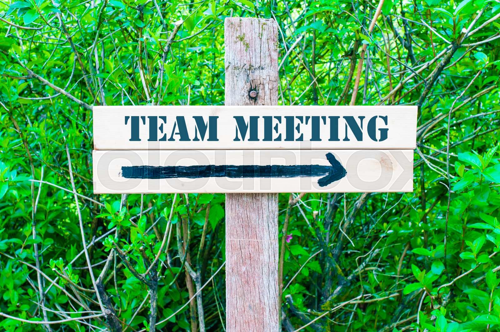 TEAM MEETING Directional sign | Stock image | Colourbox
