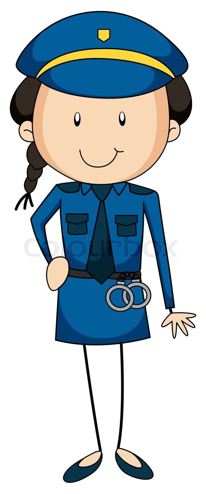 tegning, glad, politi | Stock vektor | Colourbox