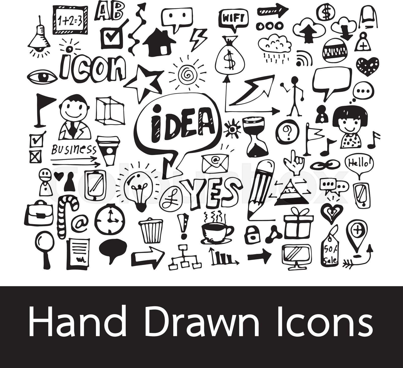 Hand Drawn Icons | Stock vector | Colourbox