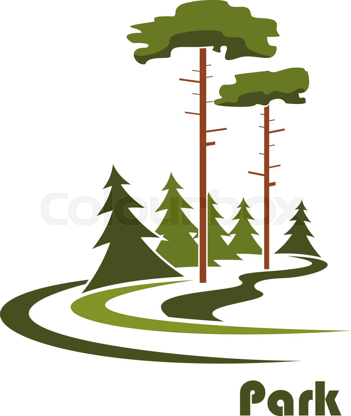 skov, logo, træ | Stock vektor | Colourbox