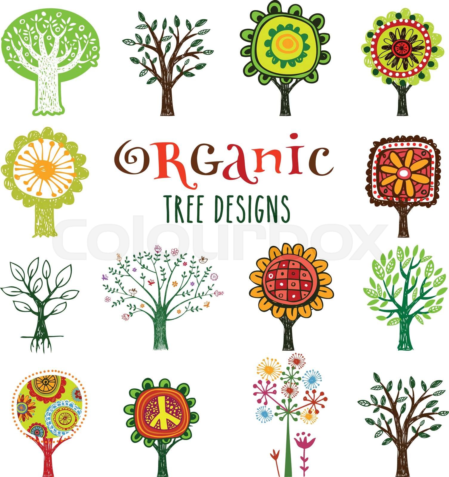 Ornate vector trees. | Stock vector | Colourbox