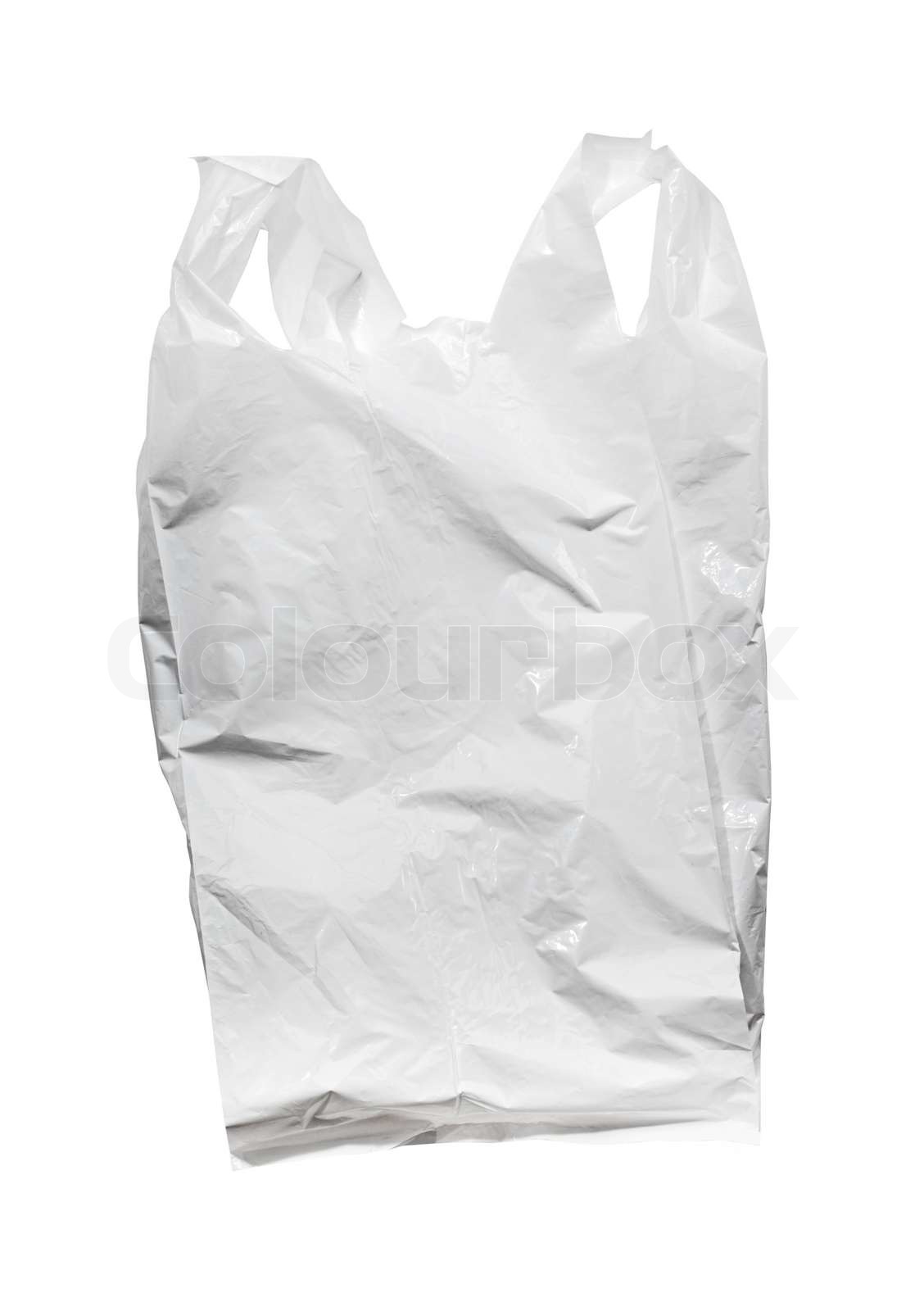 White blank empty plastic bag isolated on white. | Stock image | Colourbox