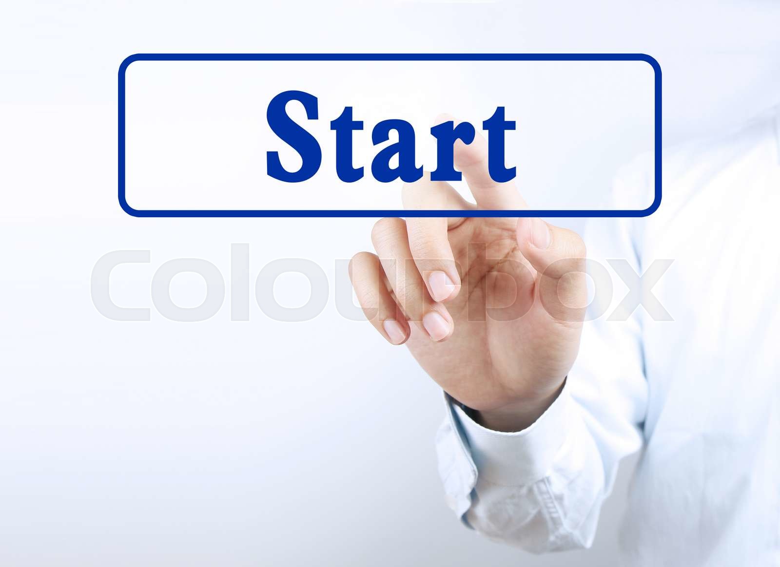 Press start button | Stock image | Colourbox