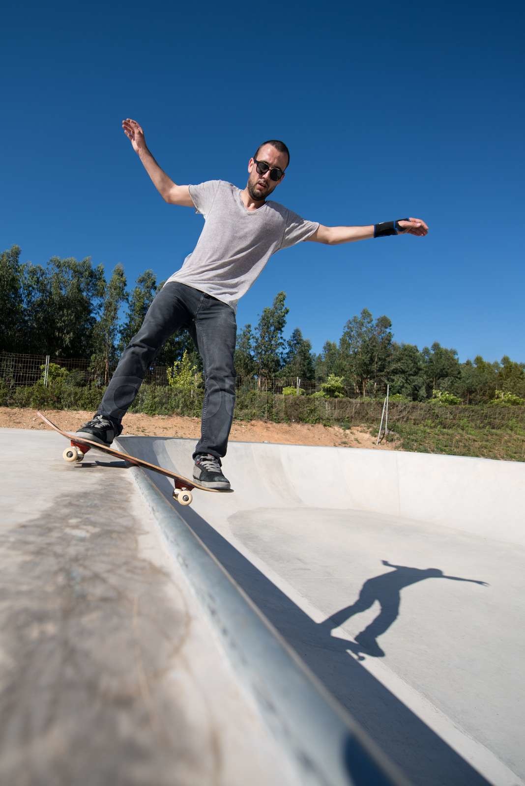 Skateboarder on a slide | Stock image | Colourbox