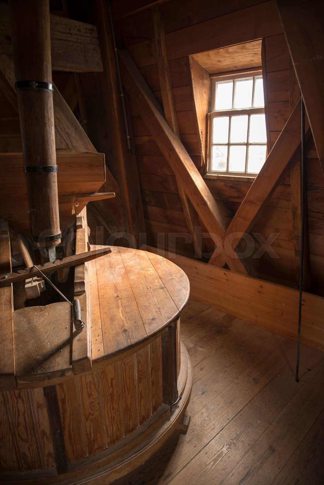 Interior of an authentic renovated windmill | Stock image | Colourbox