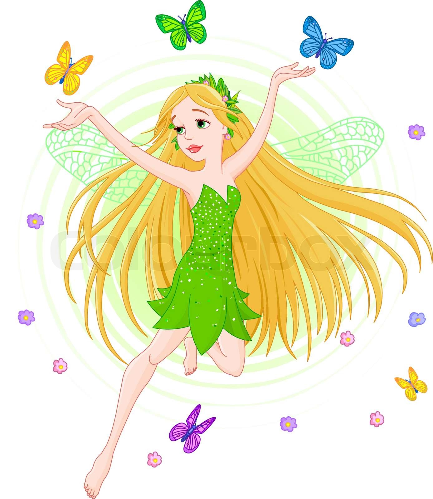 Spring fairy | Stock vector | Colourbox