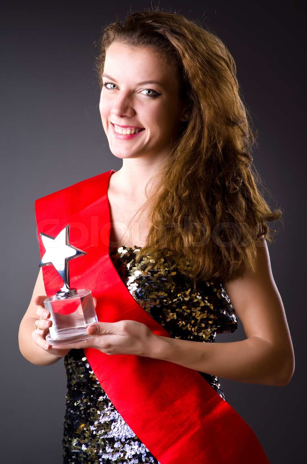 Woman winning the beauty contest | Stock image | Colourbox