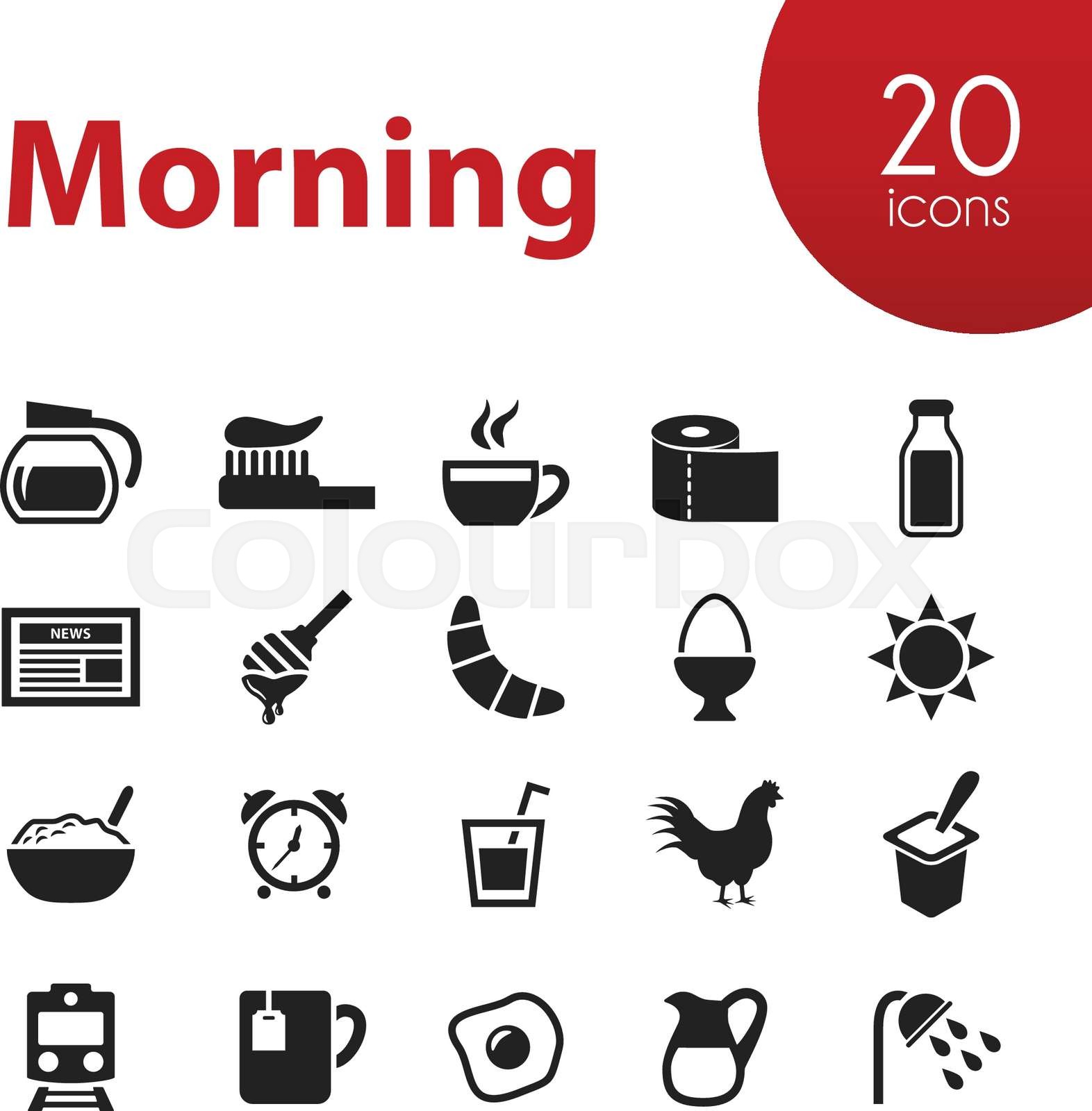morning icons | Stock vector | Colourbox