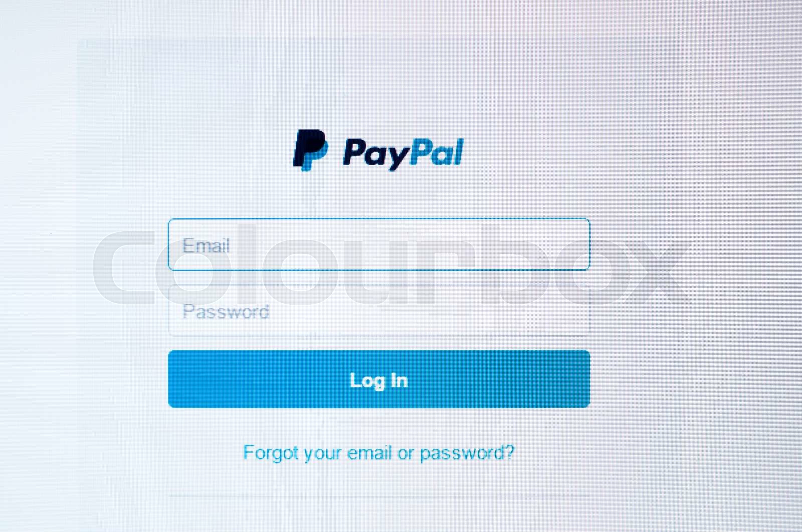 Paypal login screen close up | Stock image | Colourbox