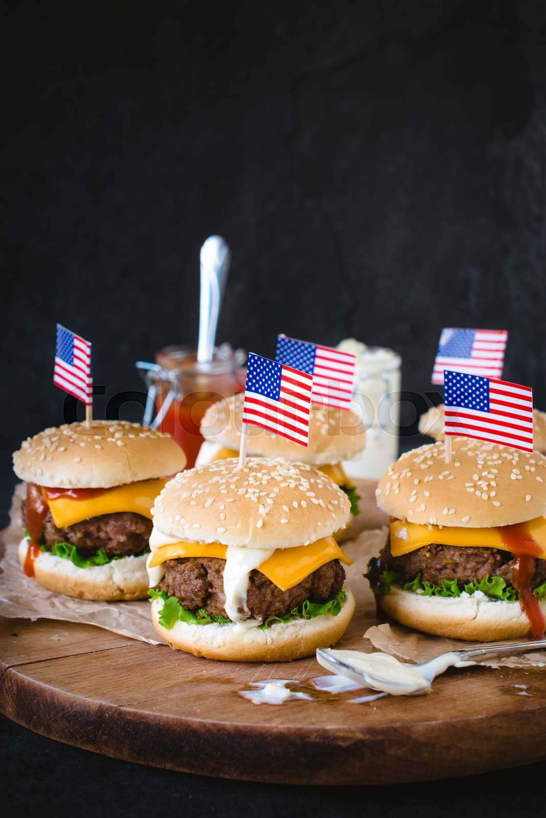 Mini beef burgers | Stock image | Colourbox