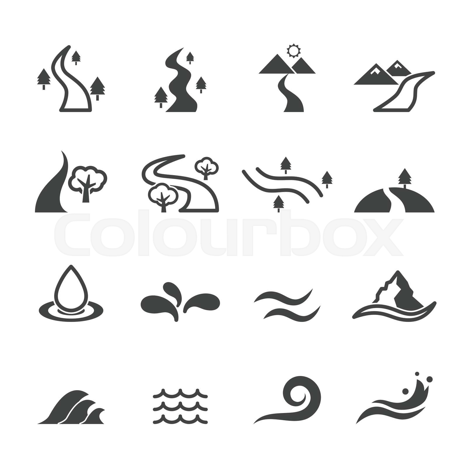 river icons | Stock vector | Colourbox