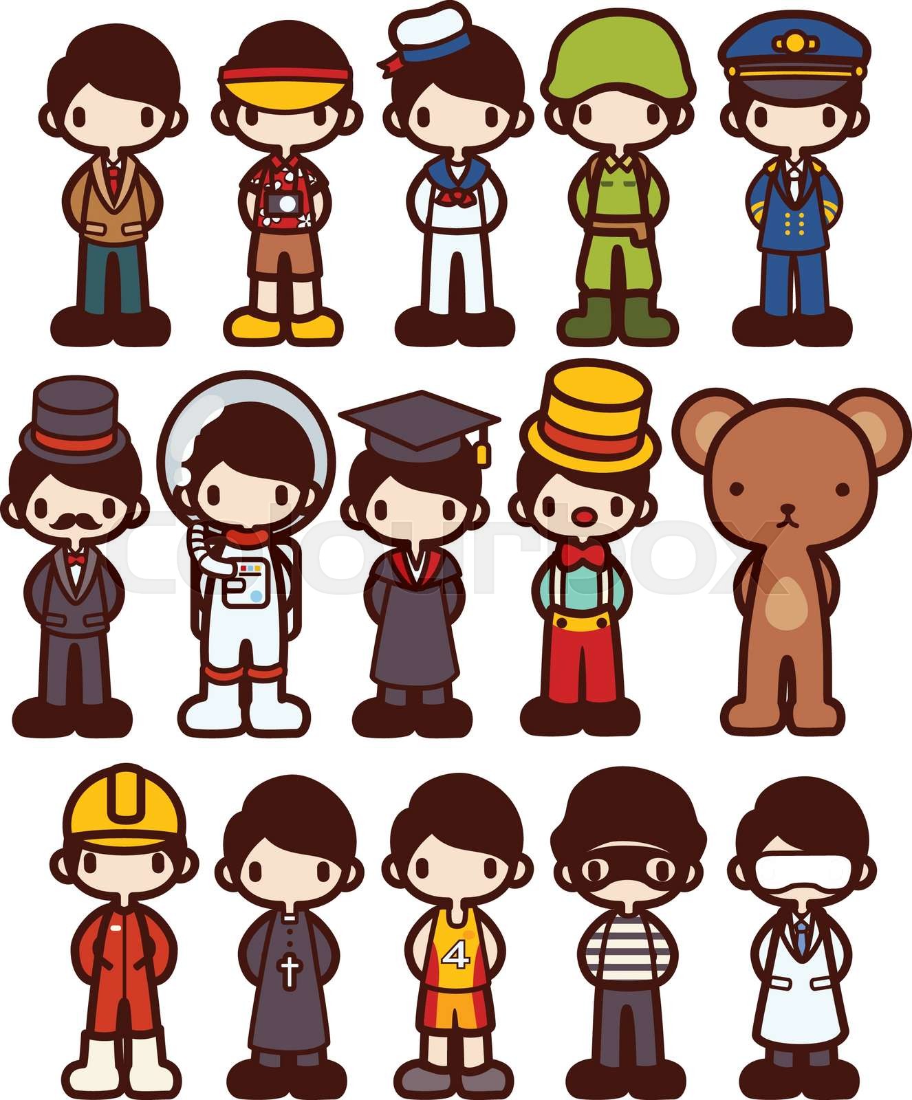 Character Cartoon in Various Job | Stock vector | Colourbox