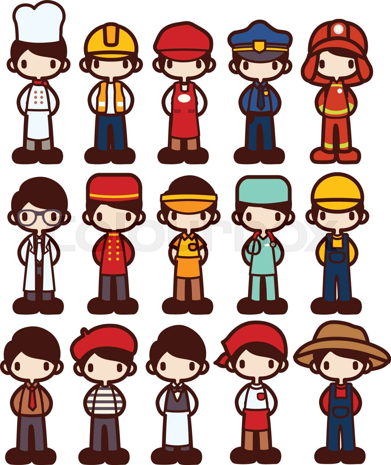 Character Cartoon in Various Job | Stock vector | Colourbox