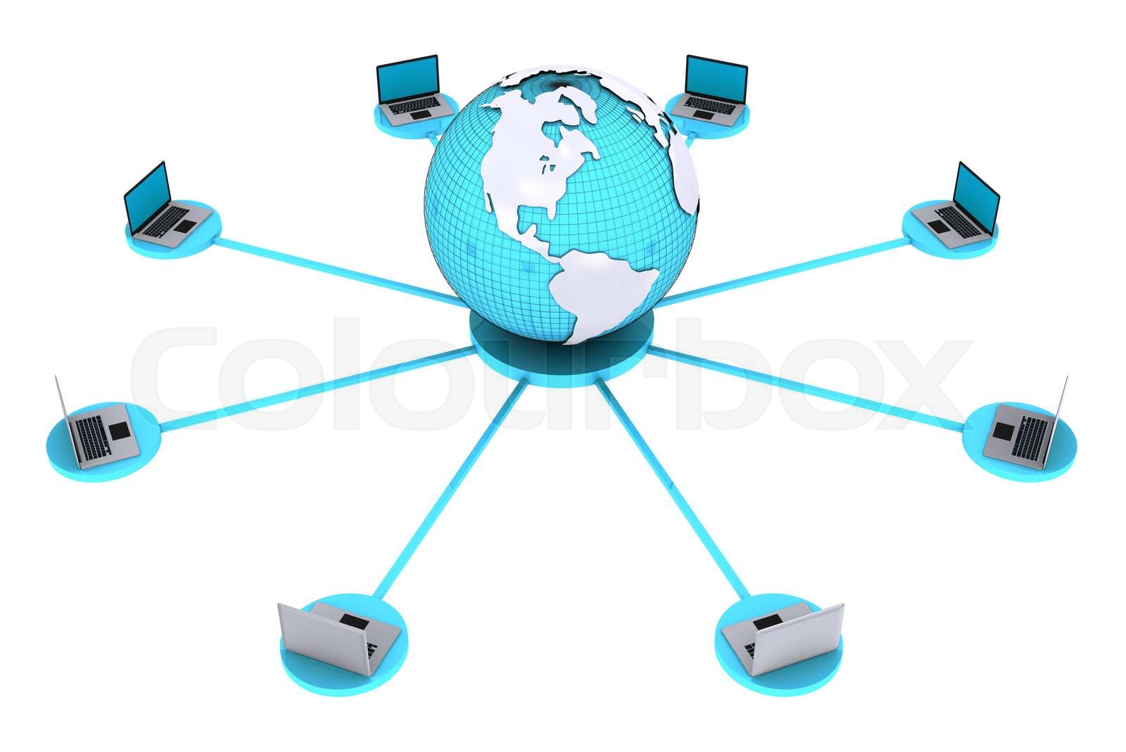Concept for computer connection around world. | Stock image | Colourbox