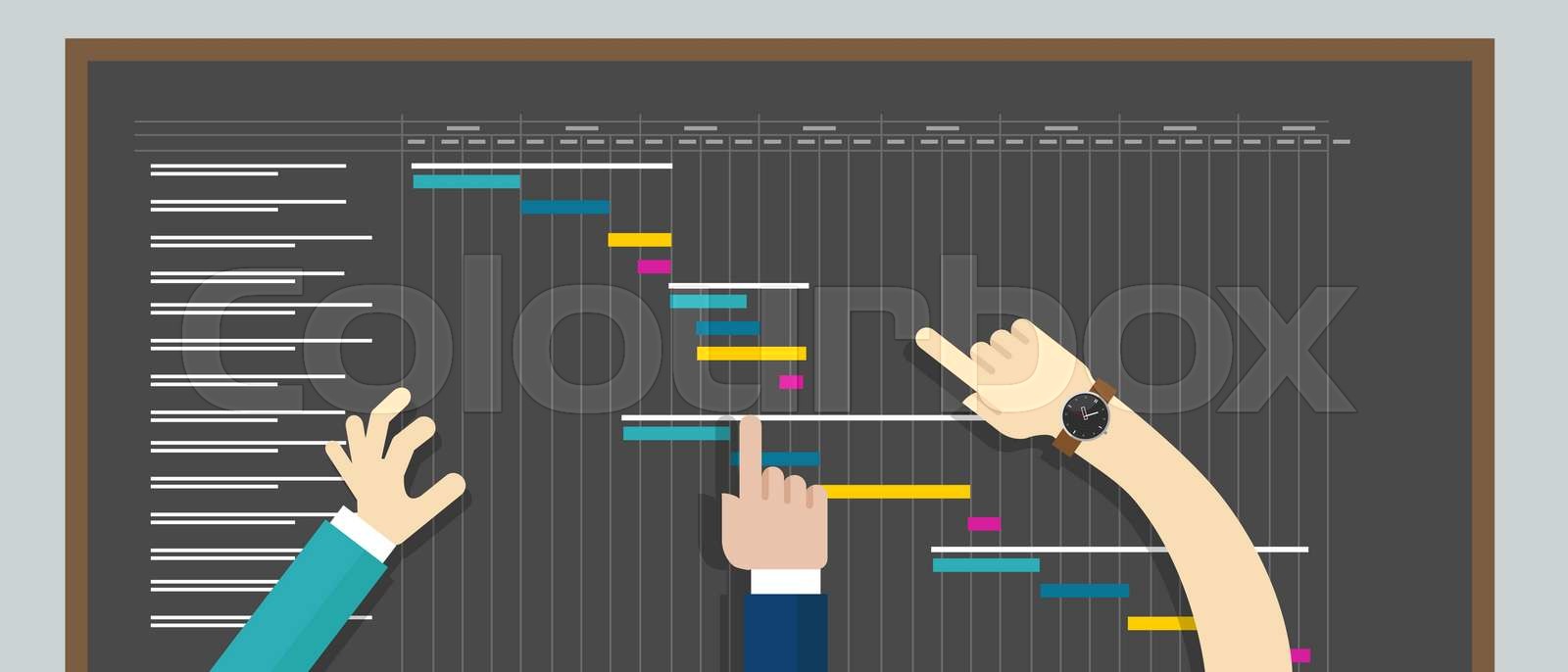 project management gant-chart planning | Stock vector | Colourbox
