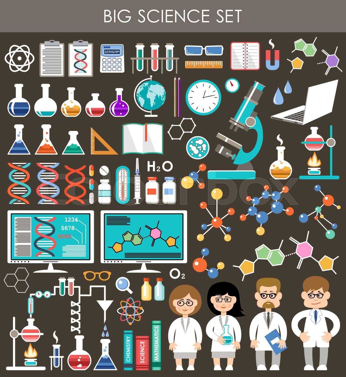 Big science set. Infographics. | Stock vector | Colourbox