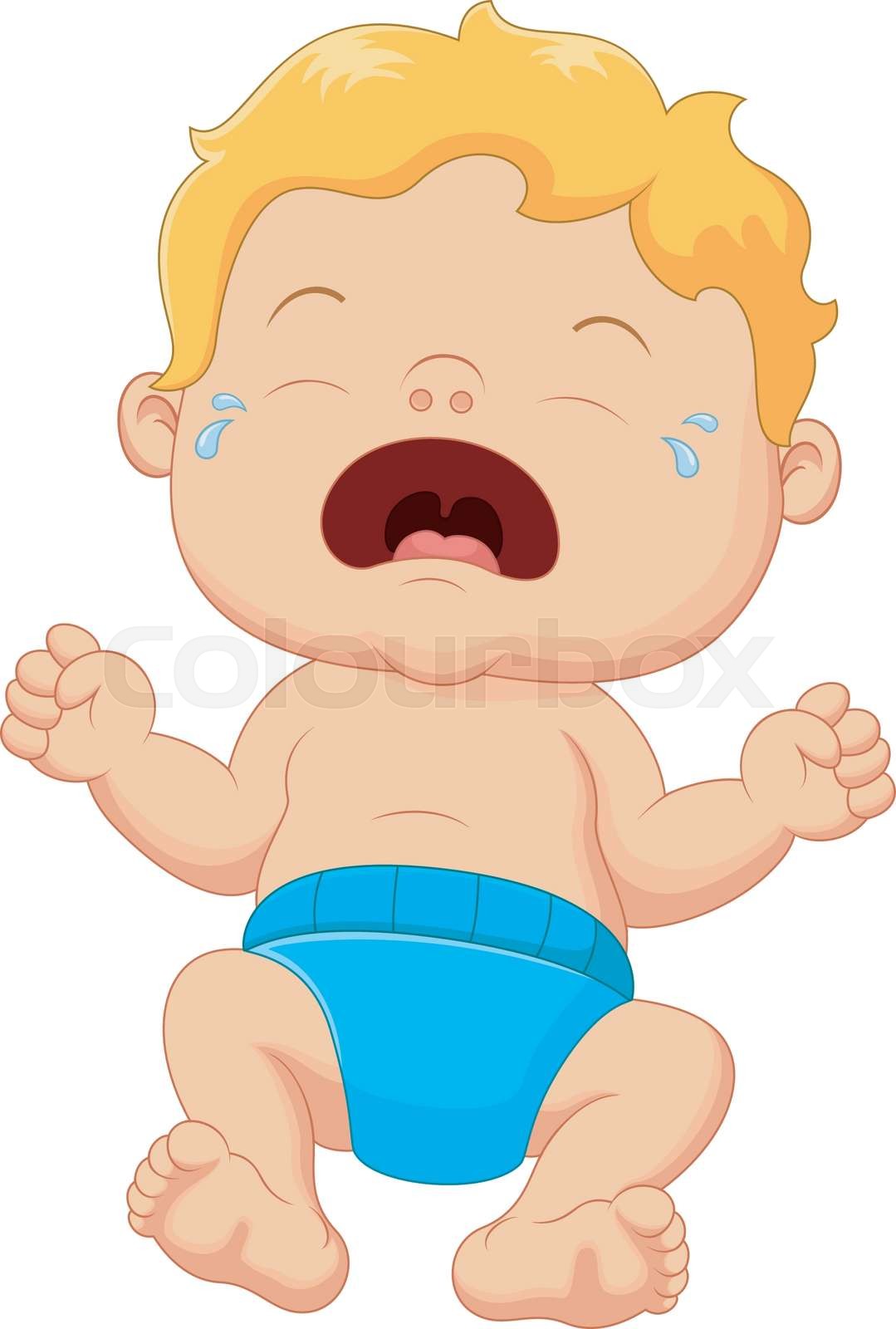 Cartoon little baby crying | Stock vector | Colourbox
