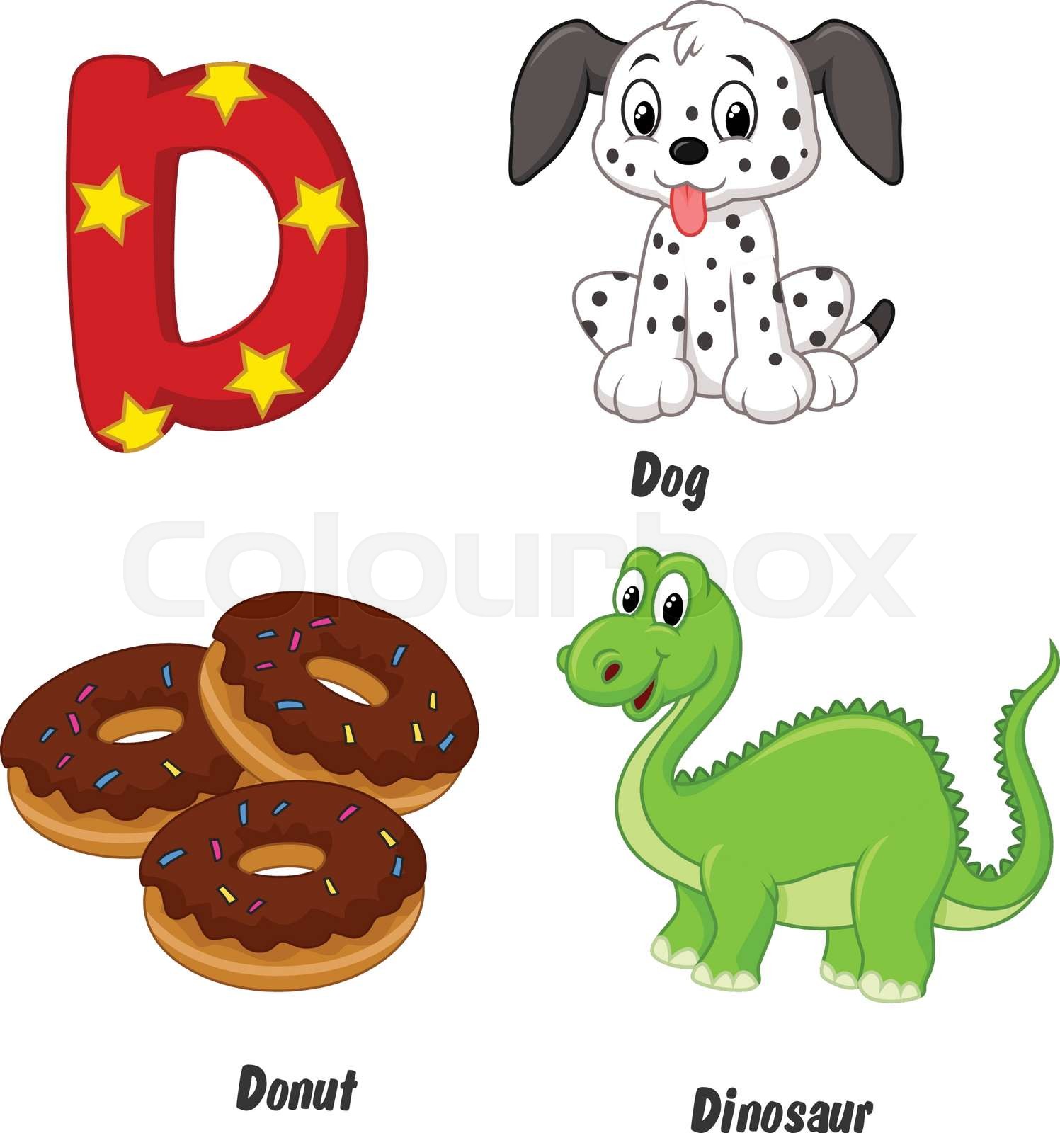 Cartoon D alphabet | Stock vector | Colourbox