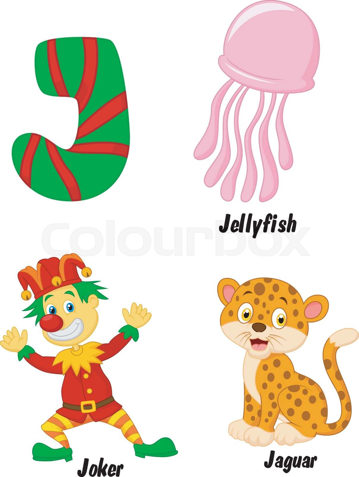 Cartoon J alphabet | Stock vector | Colourbox