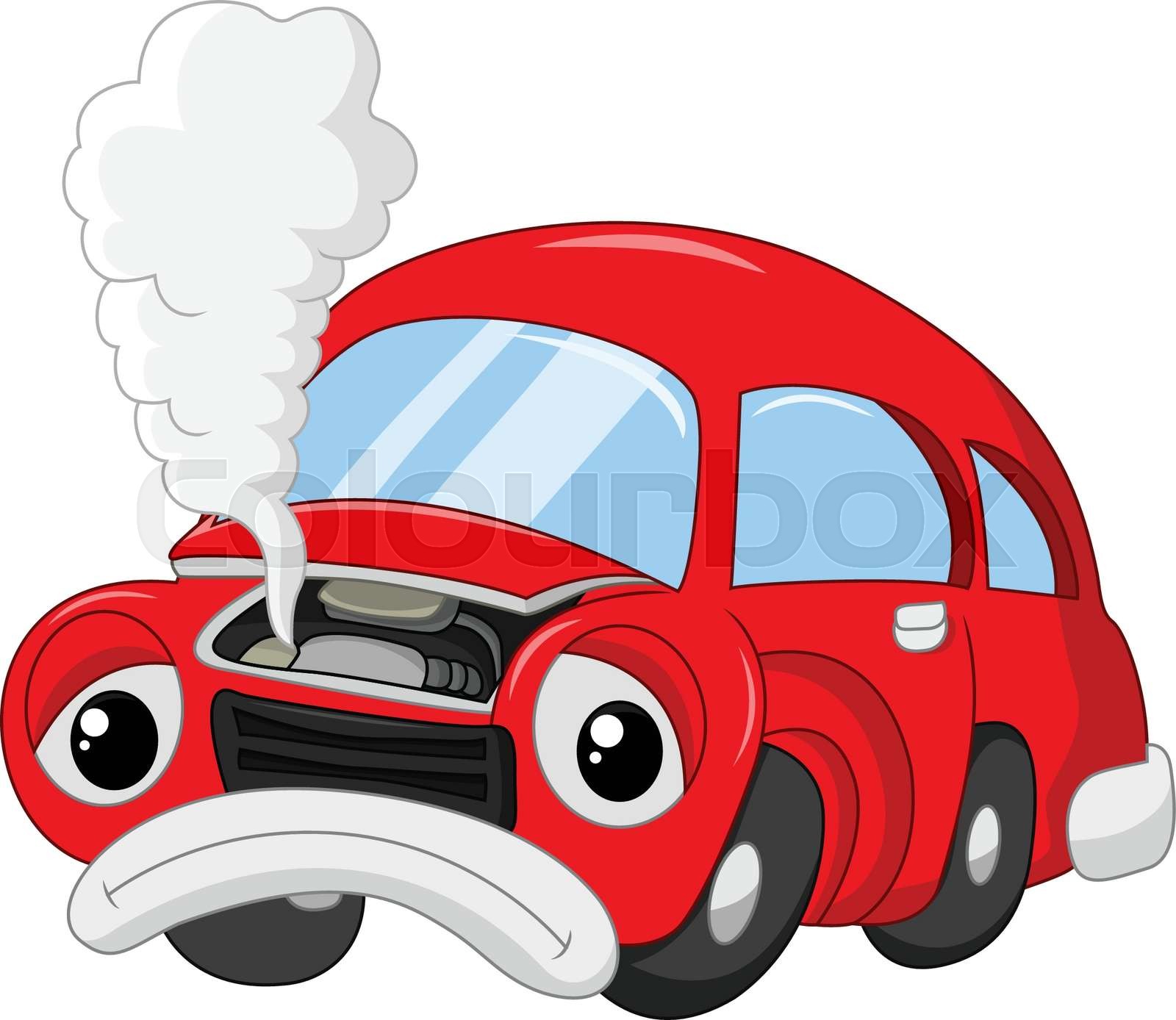The cartoon car damage so that smoky | Stock vector | Colourbox
