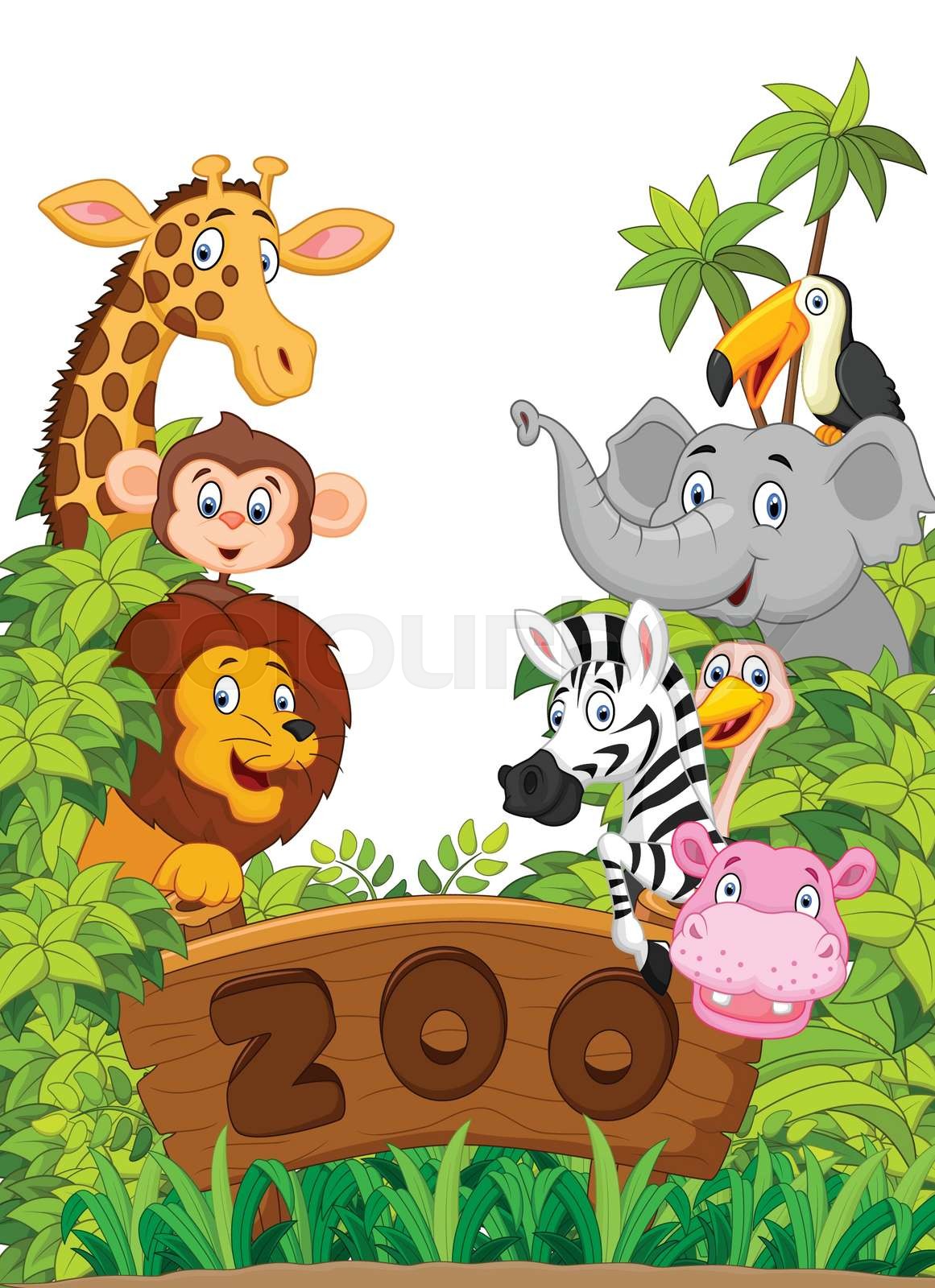 Cartoon Collection zoo animals | Stock vector | Colourbox