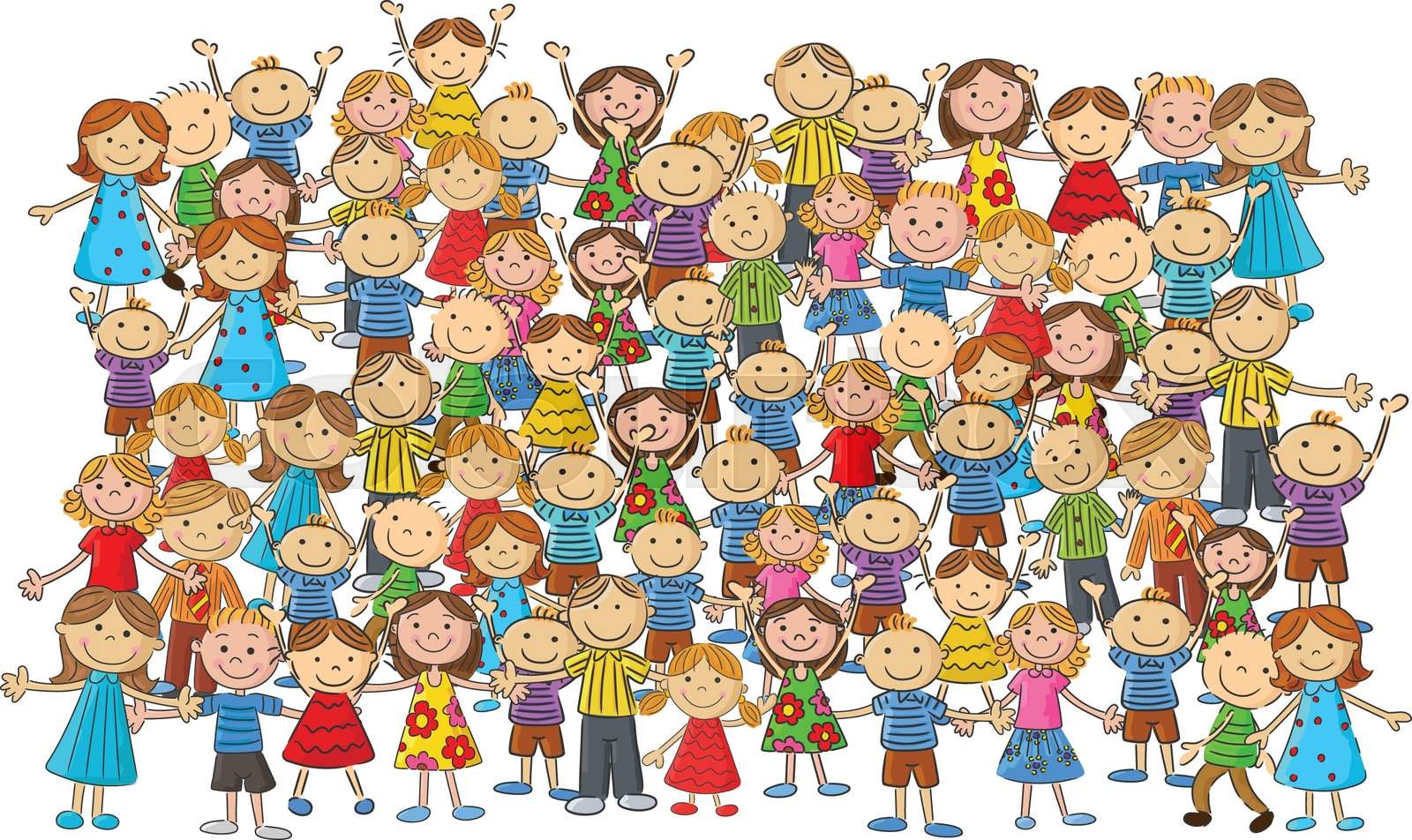 Crowd children cartoon | Stock vector | Colourbox Crowd children cartoon | Stock vector | Colourbox