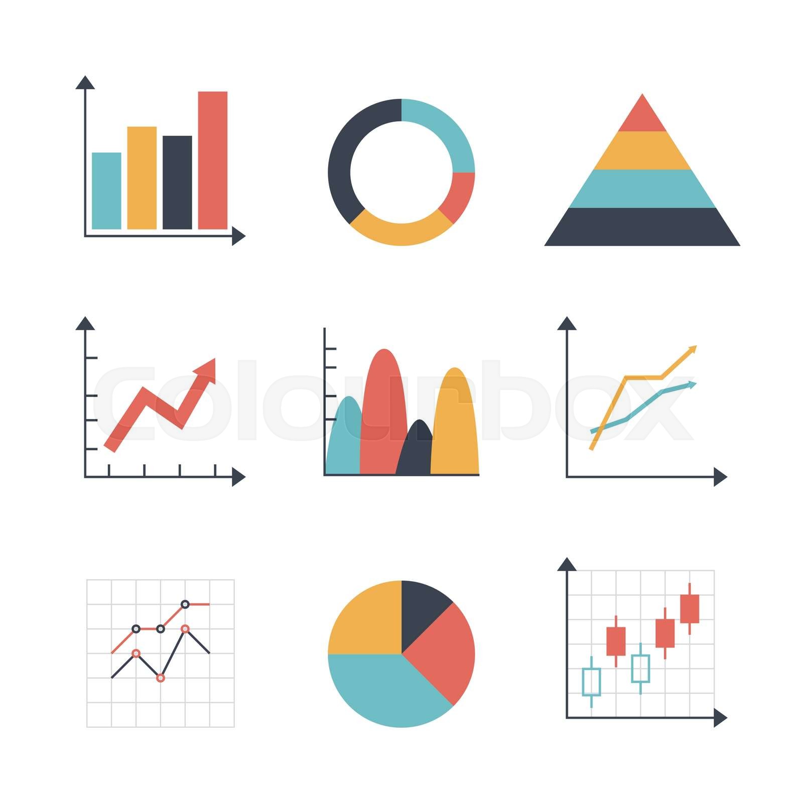 Graph Icon set | Stock vector | Colourbox