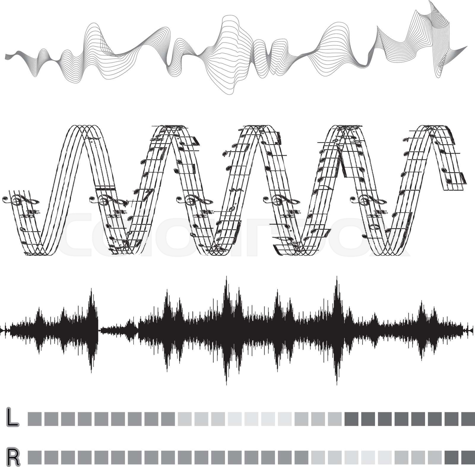 Vector sound waves set | Stock vector | Colourbox