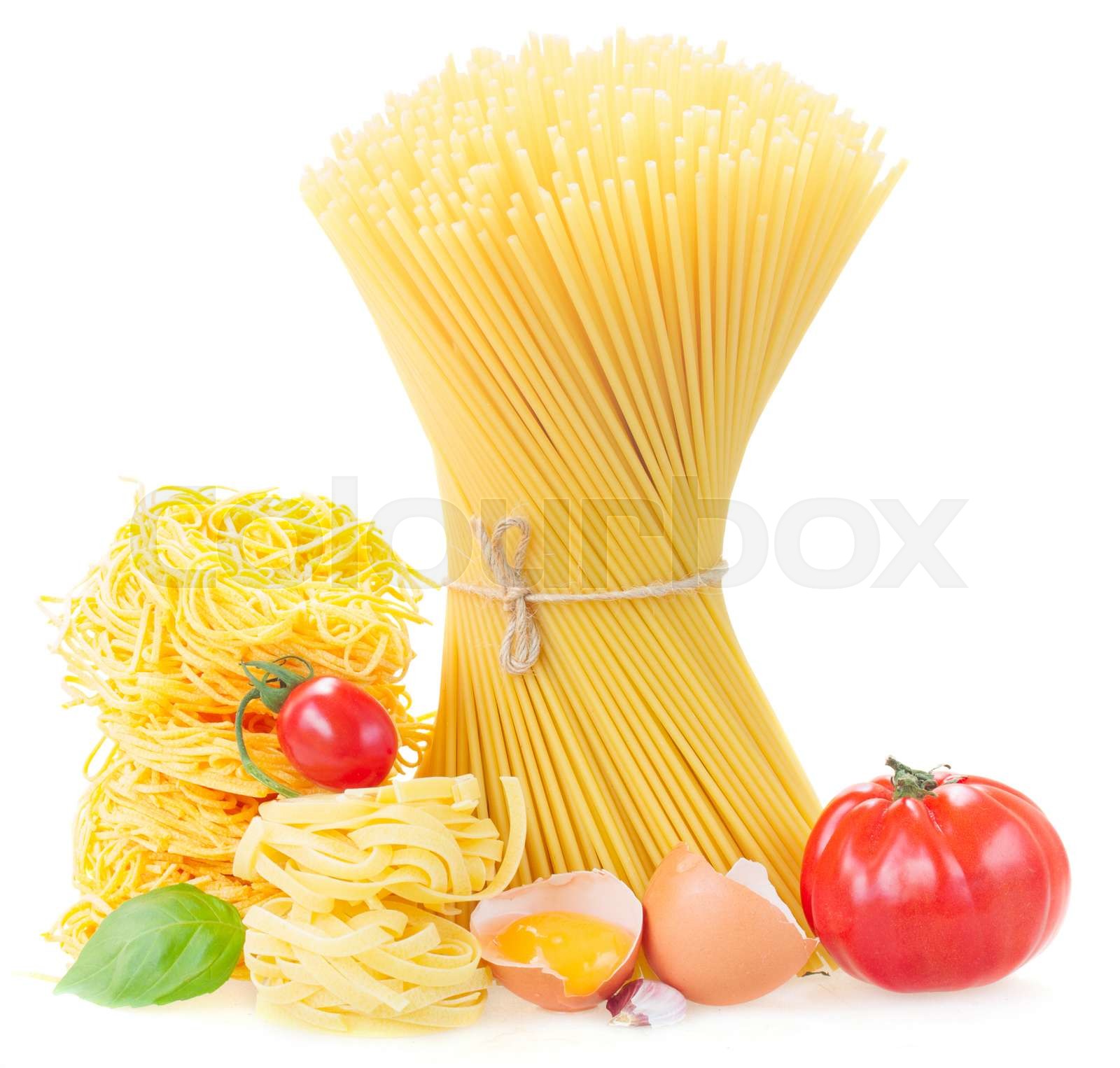 spaghetti, tonarelli and tagliatelle | Stock image | Colourbox