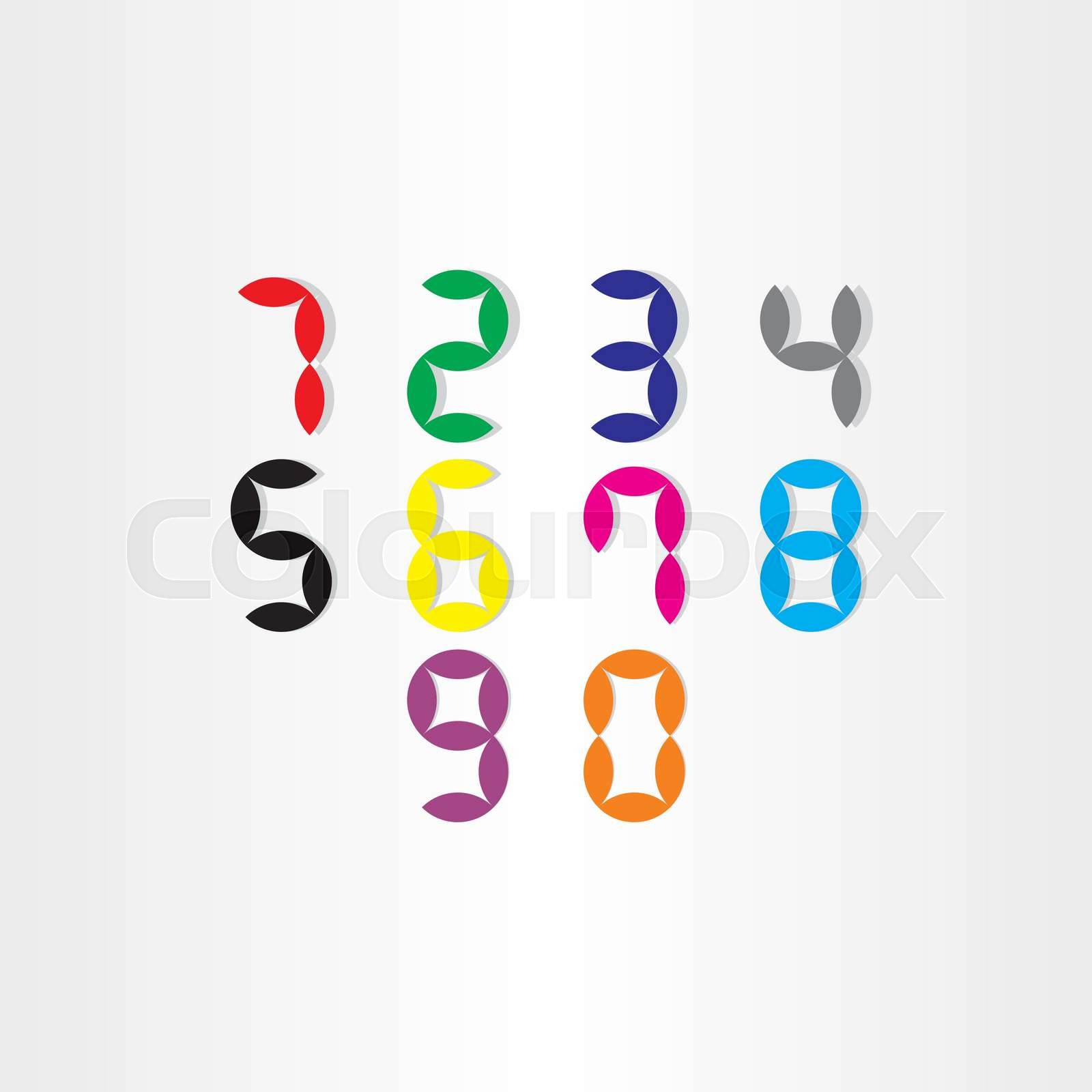 digital stylized numbers from 0 to 9 | Stock vector | Colourbox