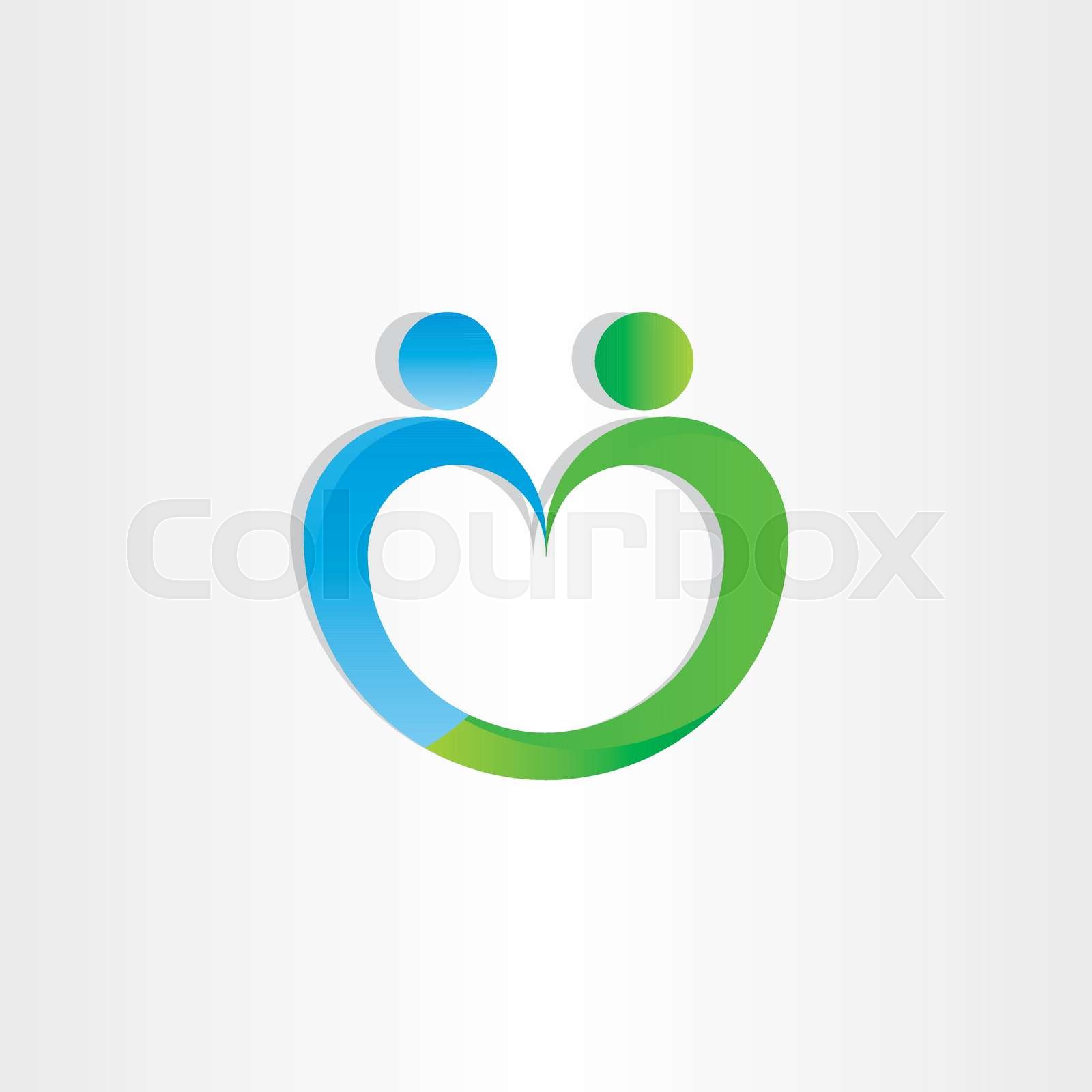 heart shape people icon | Stock vector | Colourbox