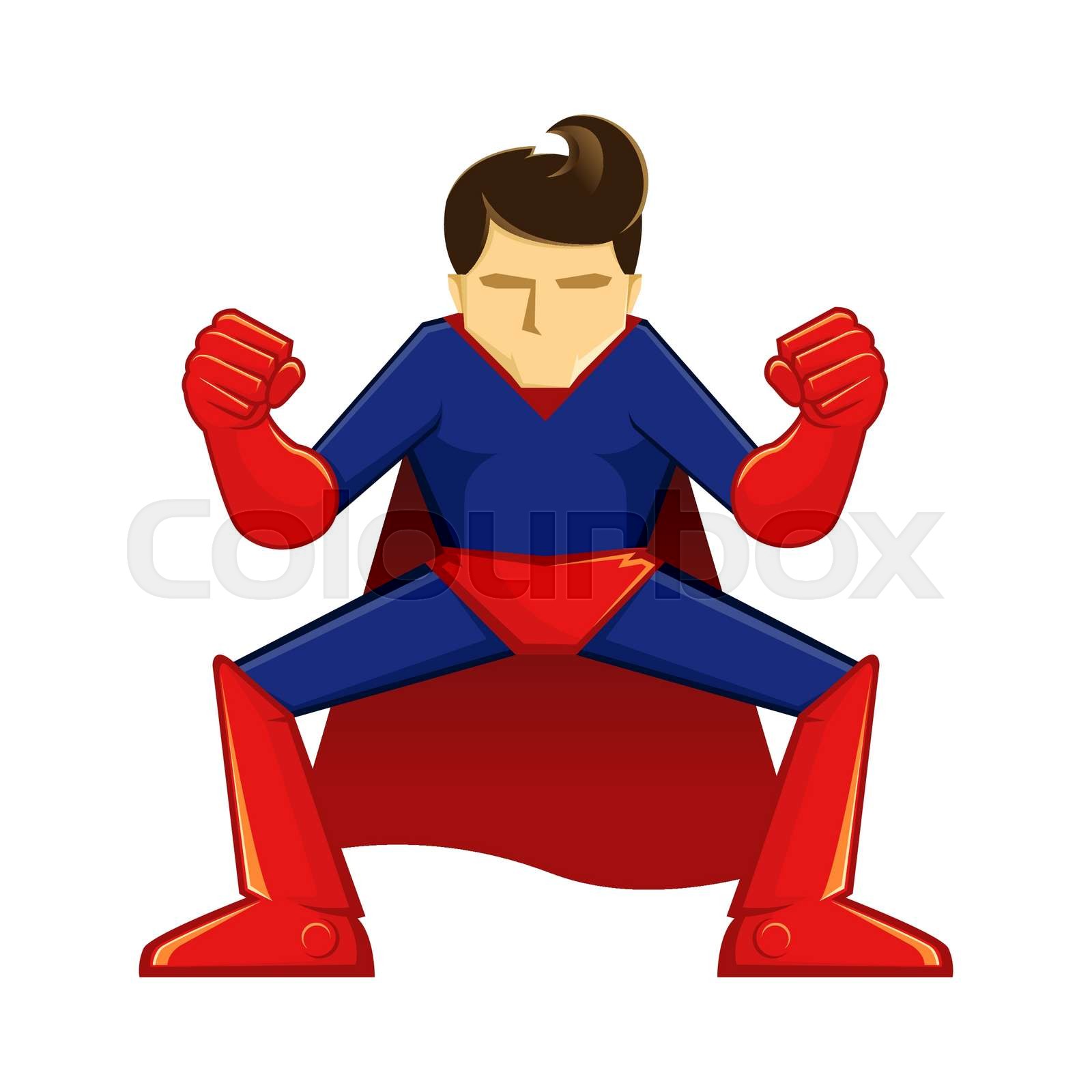 Superhero Crouching | Stock vector | Colourbox